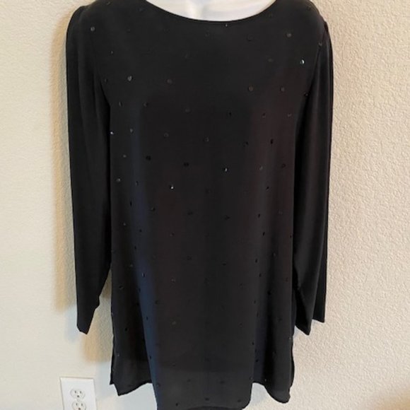 Diane Gilman | Tops | New Diane Gilman 0 Black Silk Ls Tunic Top ...